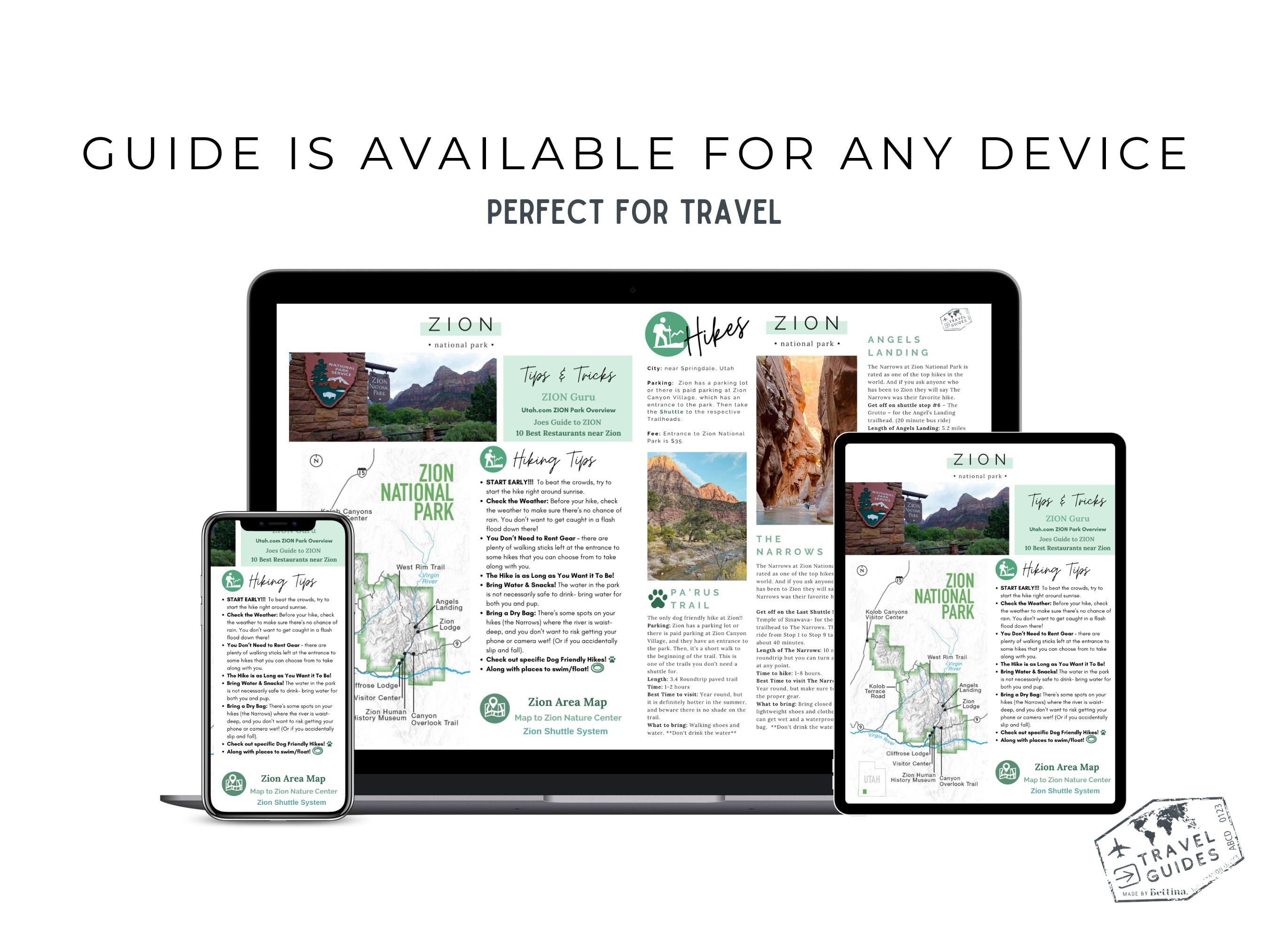 Zion Travel Itinerary, 2-3 Day Travel Guide for Desktop, Ipad, Tablet ...