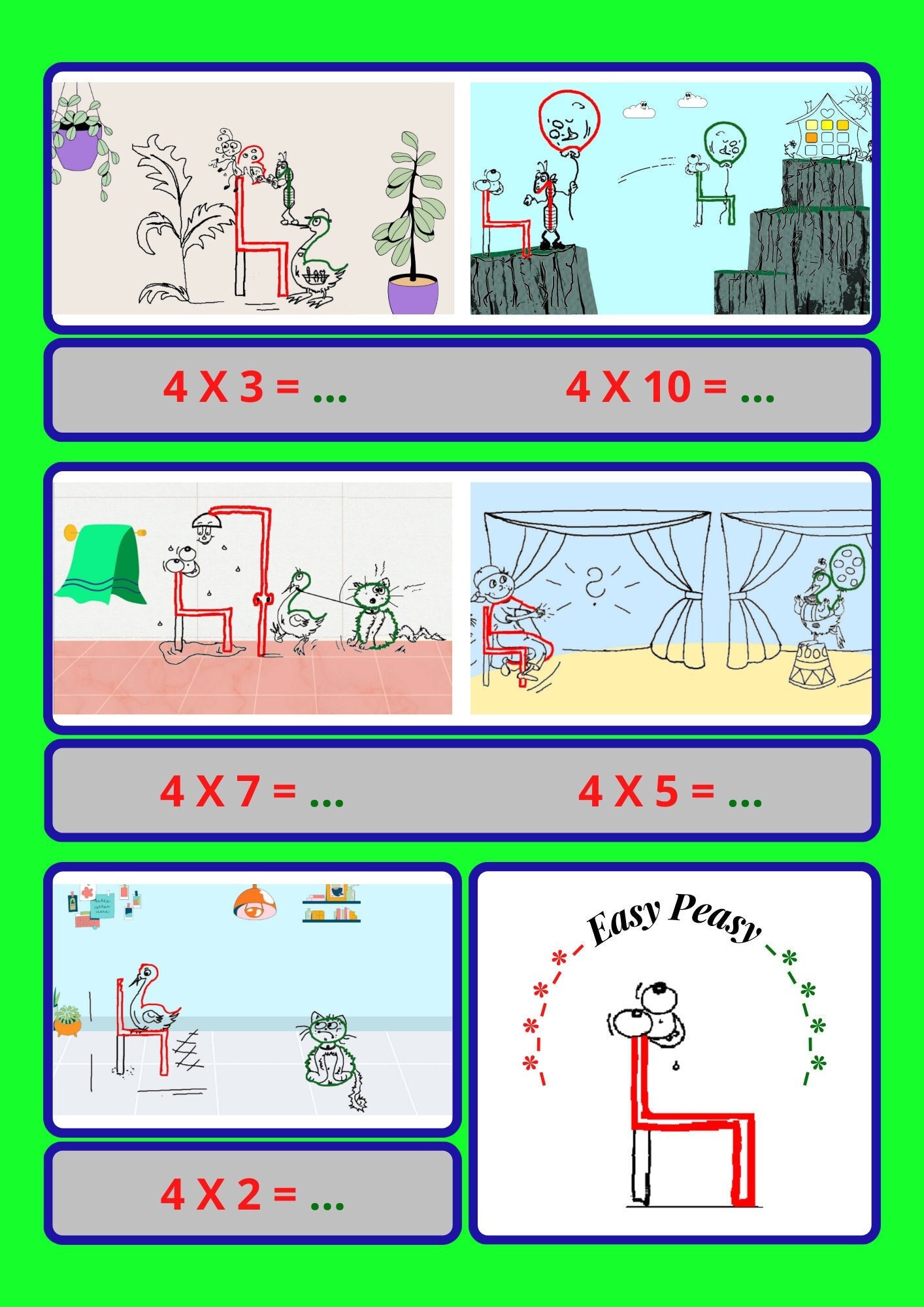 Printable Multiplication Worksheets for Kids - the Fun and Easy Peasy ...