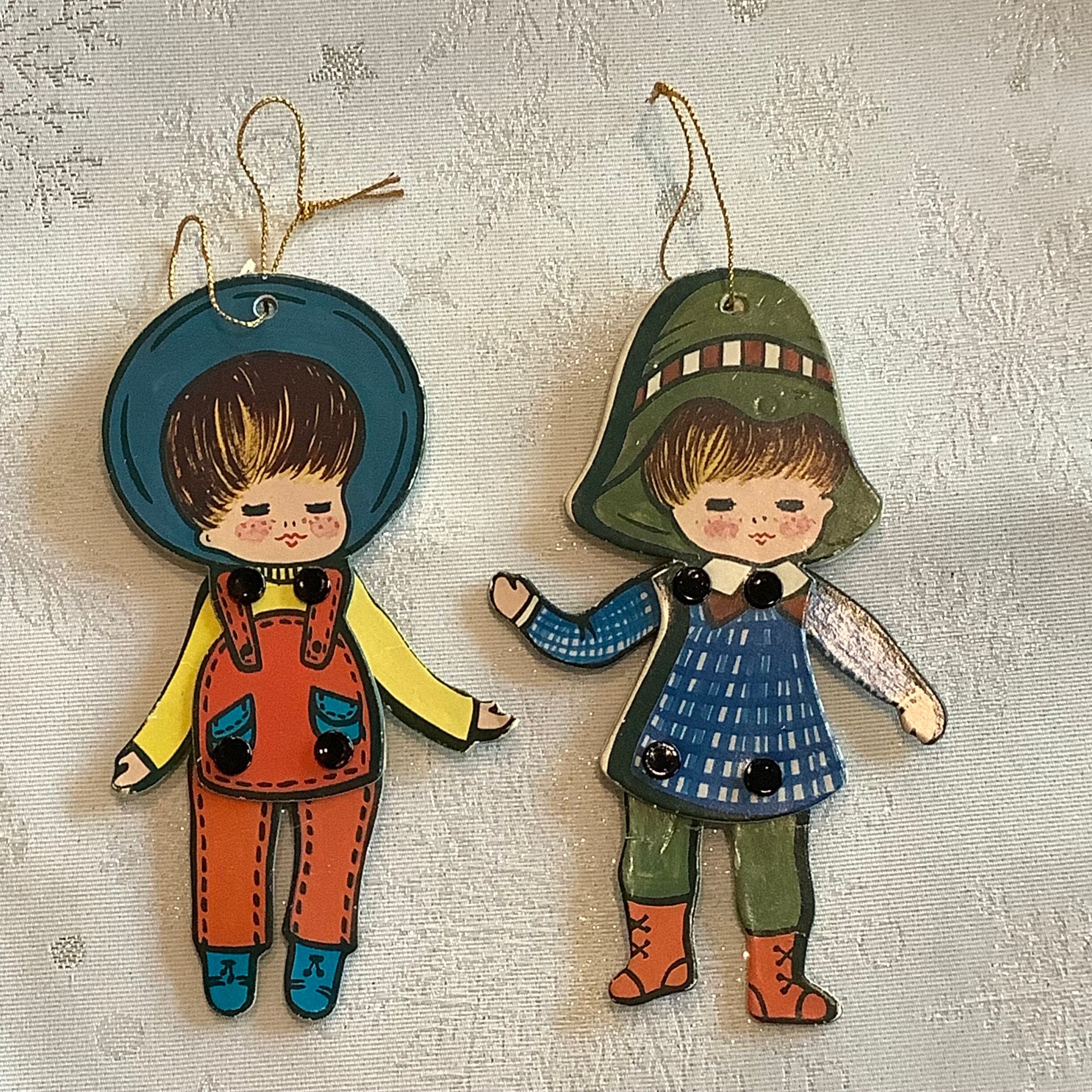 Vintage Diecut Moveable Paper Art Christmas Ornaments Set Pair - Etsy