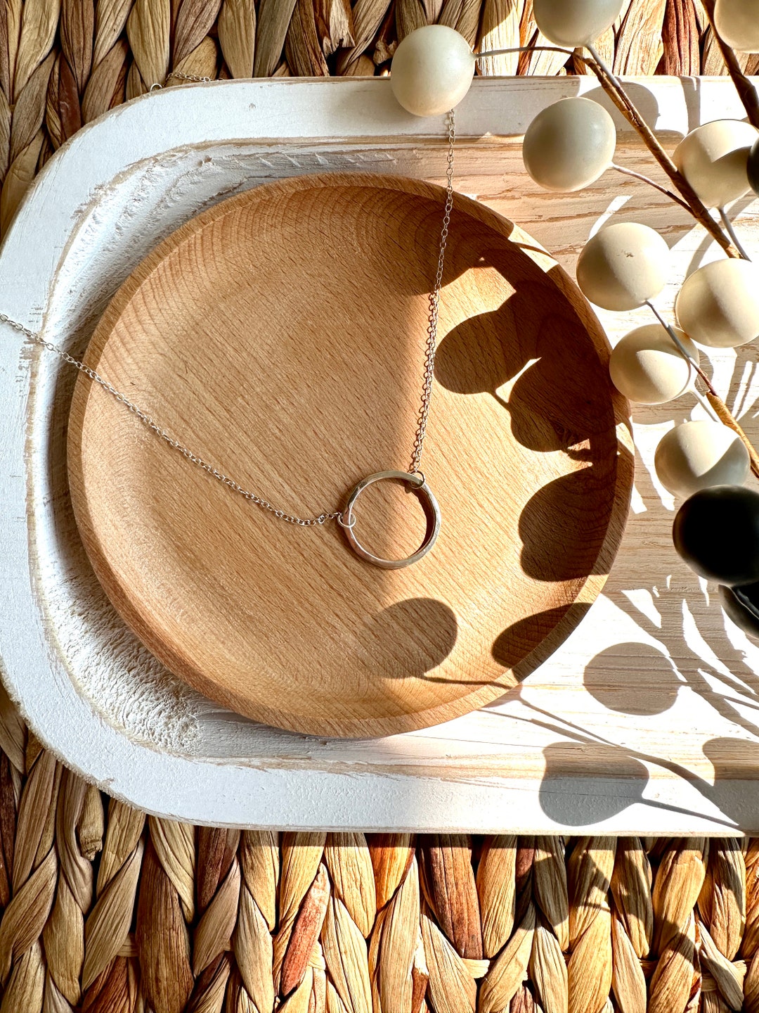 Chelsea Necklace Handmade Circle Necklace Silver Necklace Minimalist ...