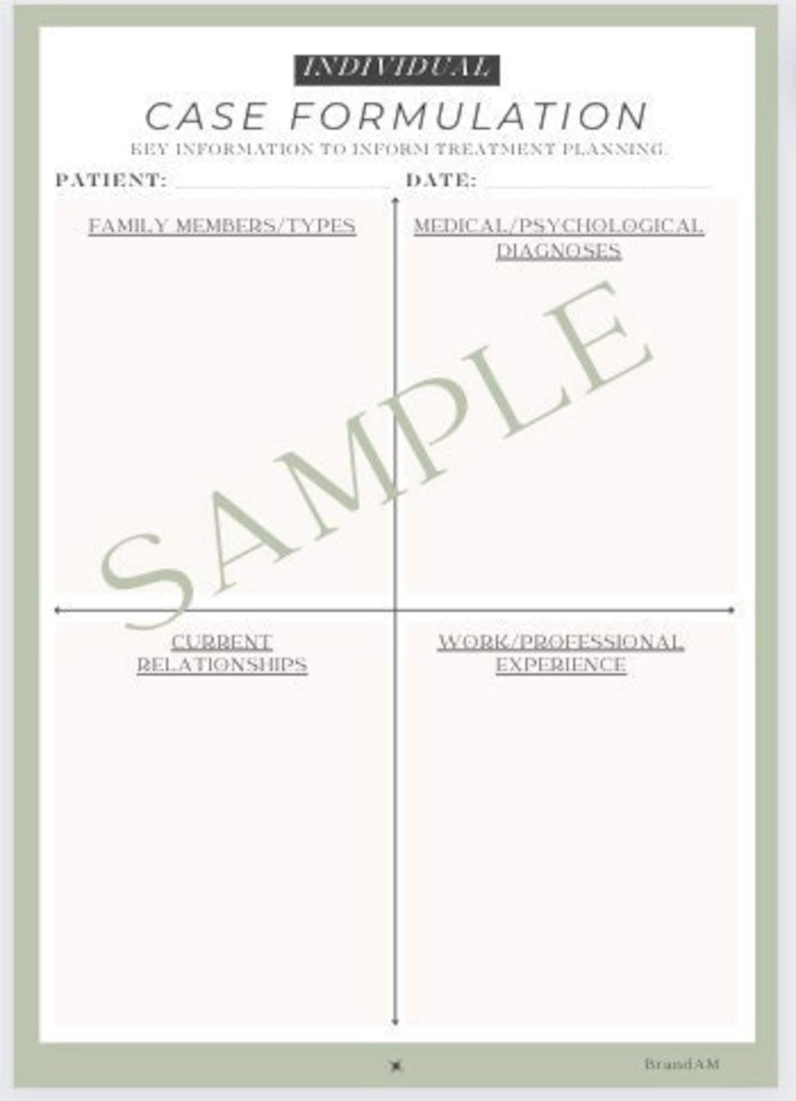 Therapy Case Formulation and Treatment Planning Tool - Etsy