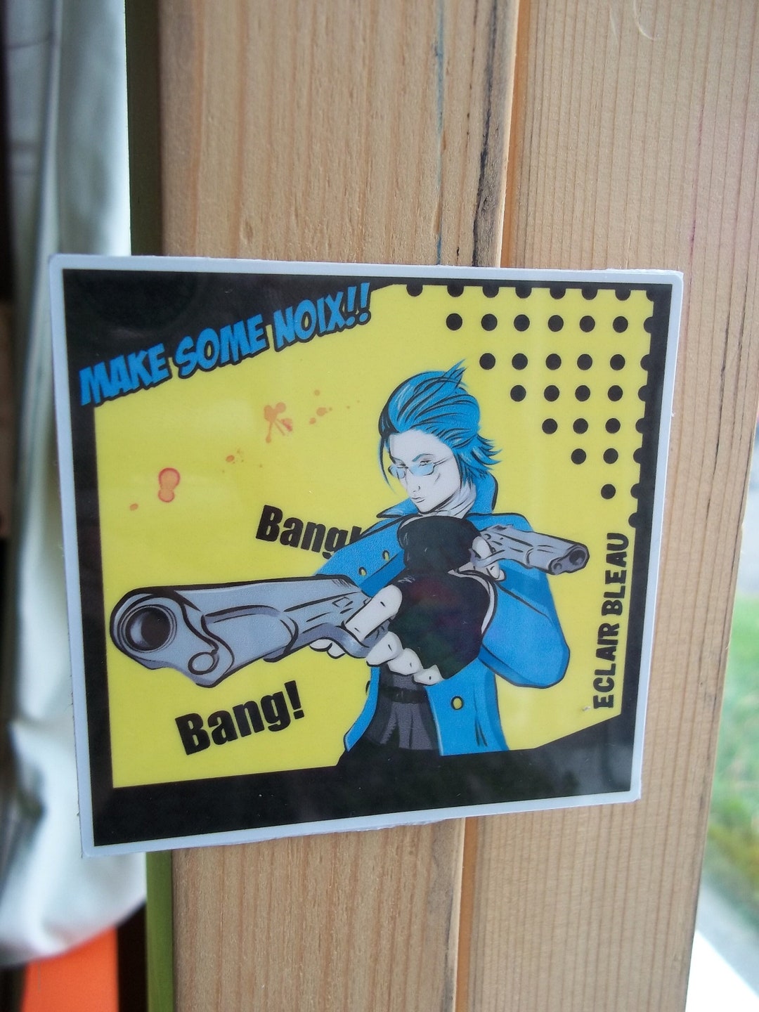 Man Holding Guns Vinyl Sticker Anime Style Male Blue Hair 4 - Etsy