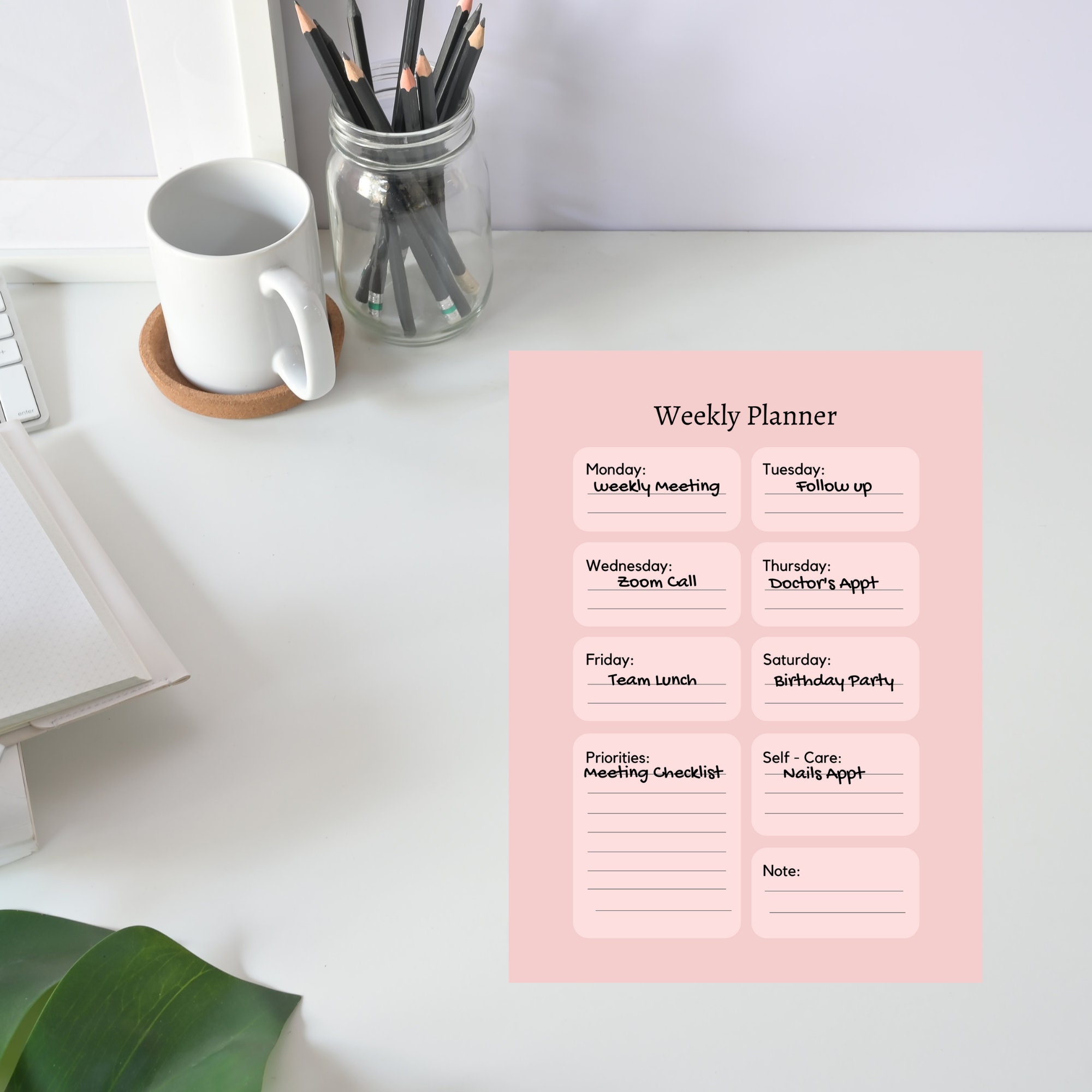 Digital Weekly Planner, Easy Weekly Planner, Digital Download, to Do ...