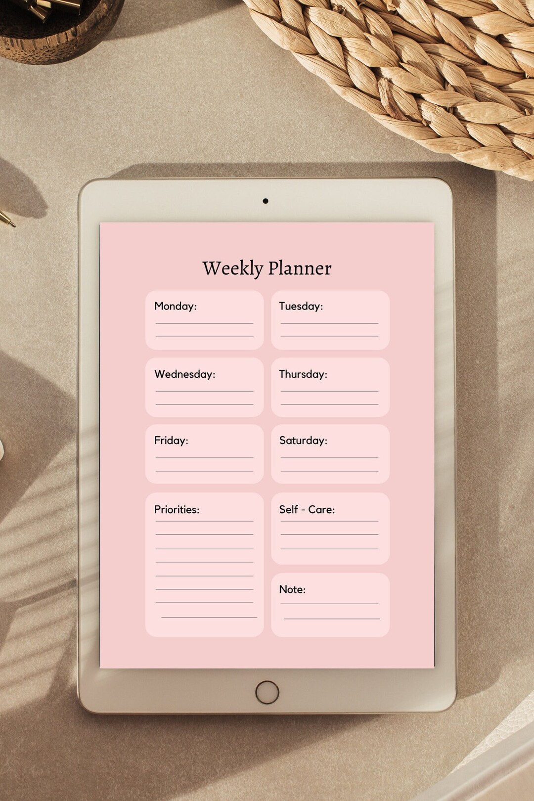 Digital Weekly Planner, Easy Weekly Planner, Digital Download, to Do ...