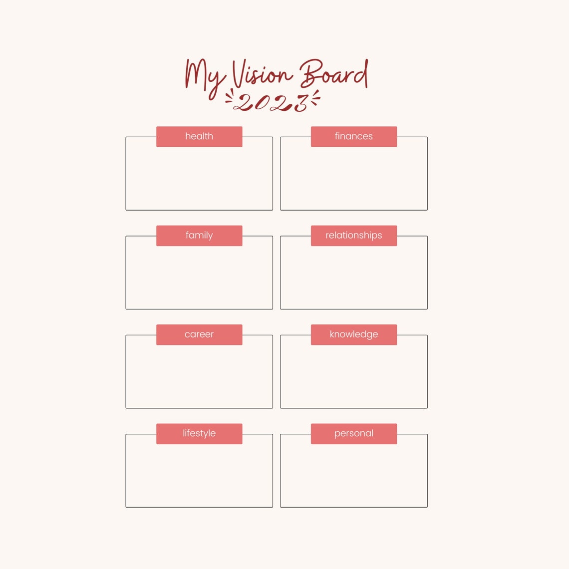 My Vision Board 2023, Vision Board Template, Vision Board Digital, New ...