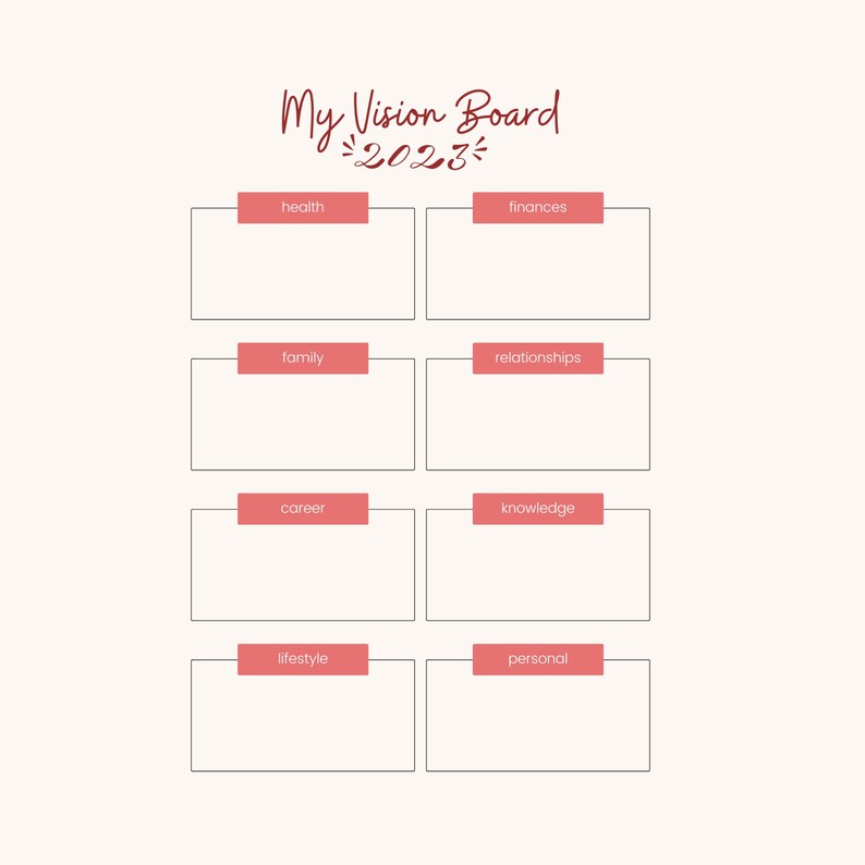 My Vision Board 2023, Vision Board Template, Vision Board Digital, New ...