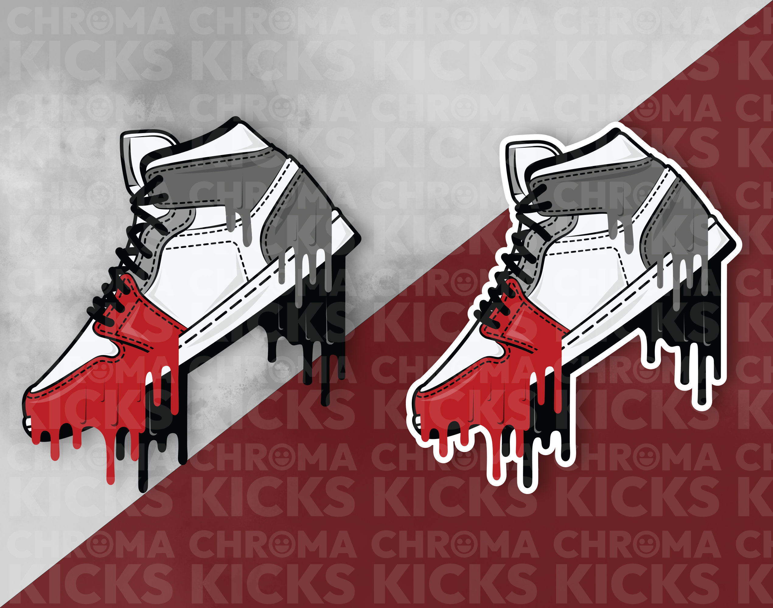 Red/grey - Color Drip Sneaker PNG Digital Download - Etsy