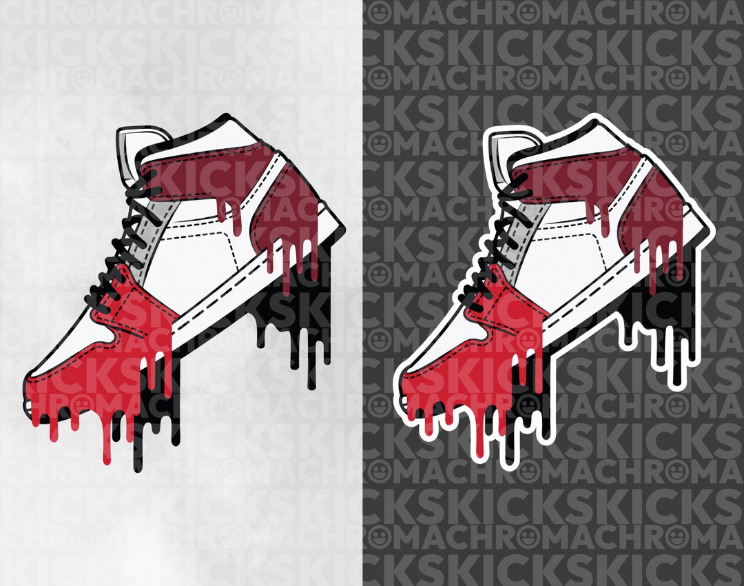 Colored Dripping Sneaker PNG Digital Download - Red/dark Red - Etsy