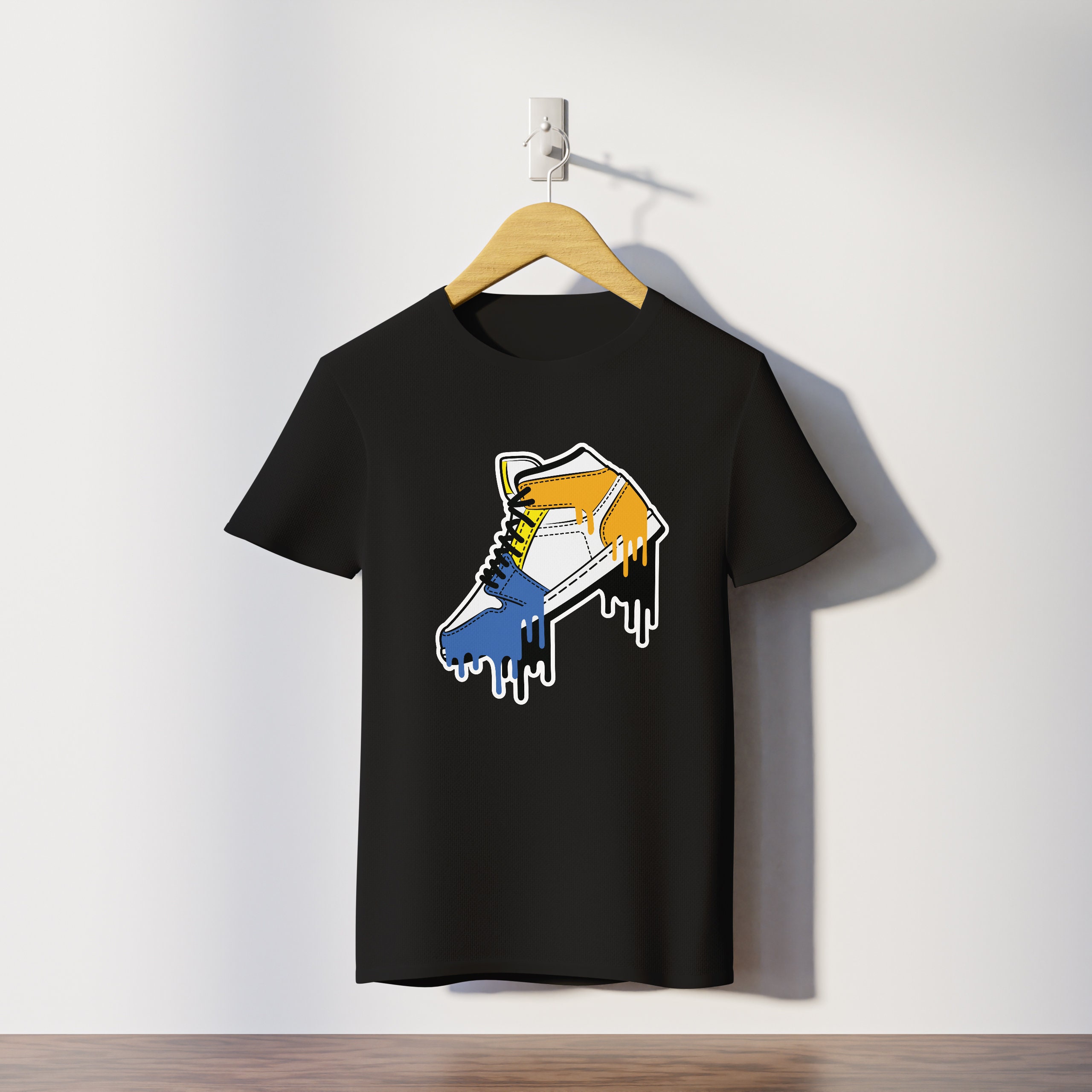 Blue/yellow Colored Drip Sneaker PNG Digital Download - Etsy