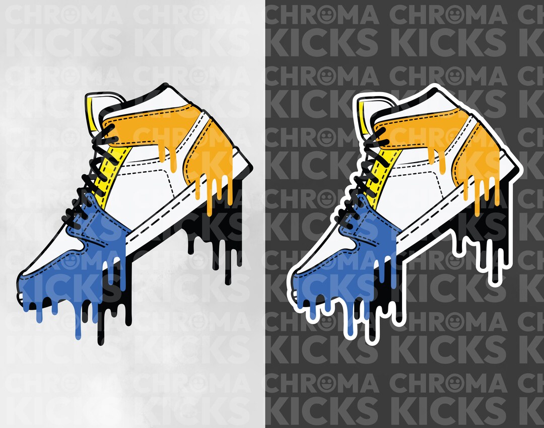 Blue/yellow - Colored Drip Sneaker PNG Digital Download - Etsy