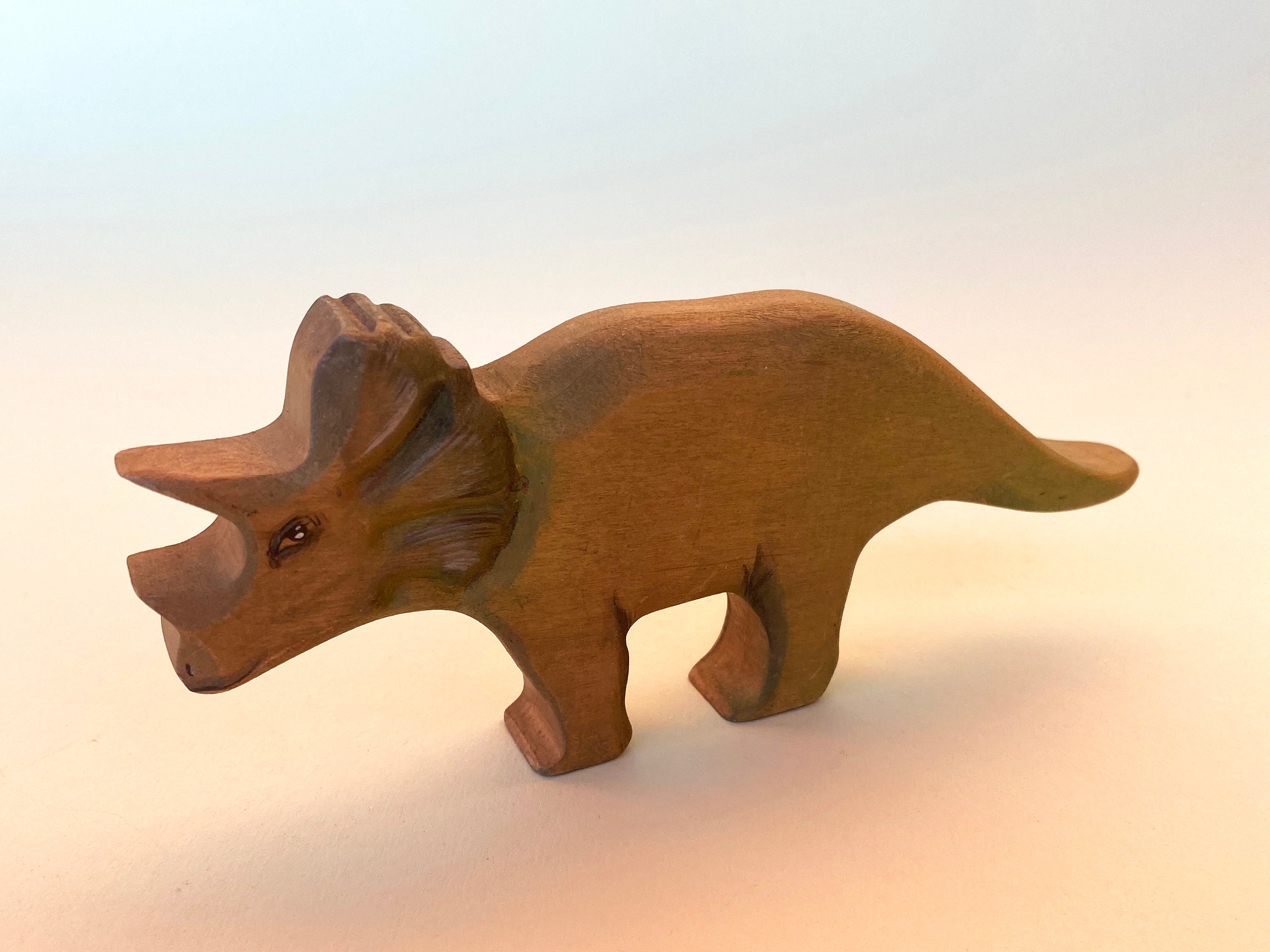 Dinosaur Triceratops Wooden Toy, Waldorf Toy, Handmade Dinosaur, Dino ...