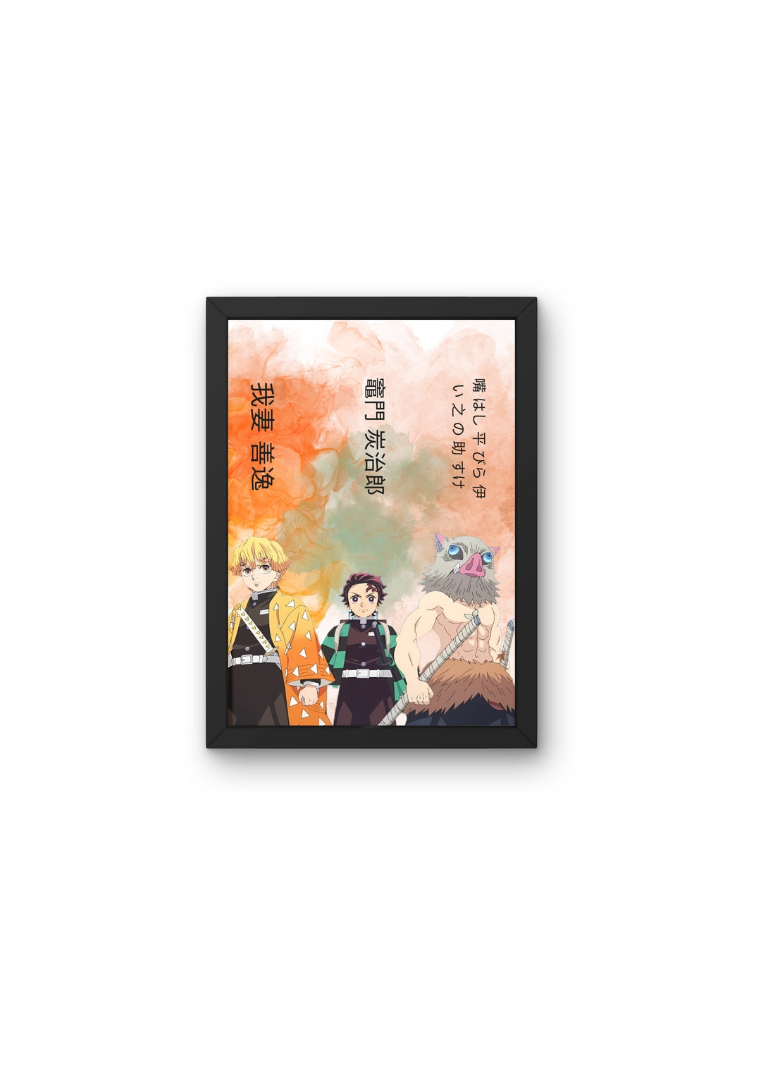 Hand-drawn Demon Slayer Poster Demon Slayer Art, Sizes A6-A1, Framed or ...