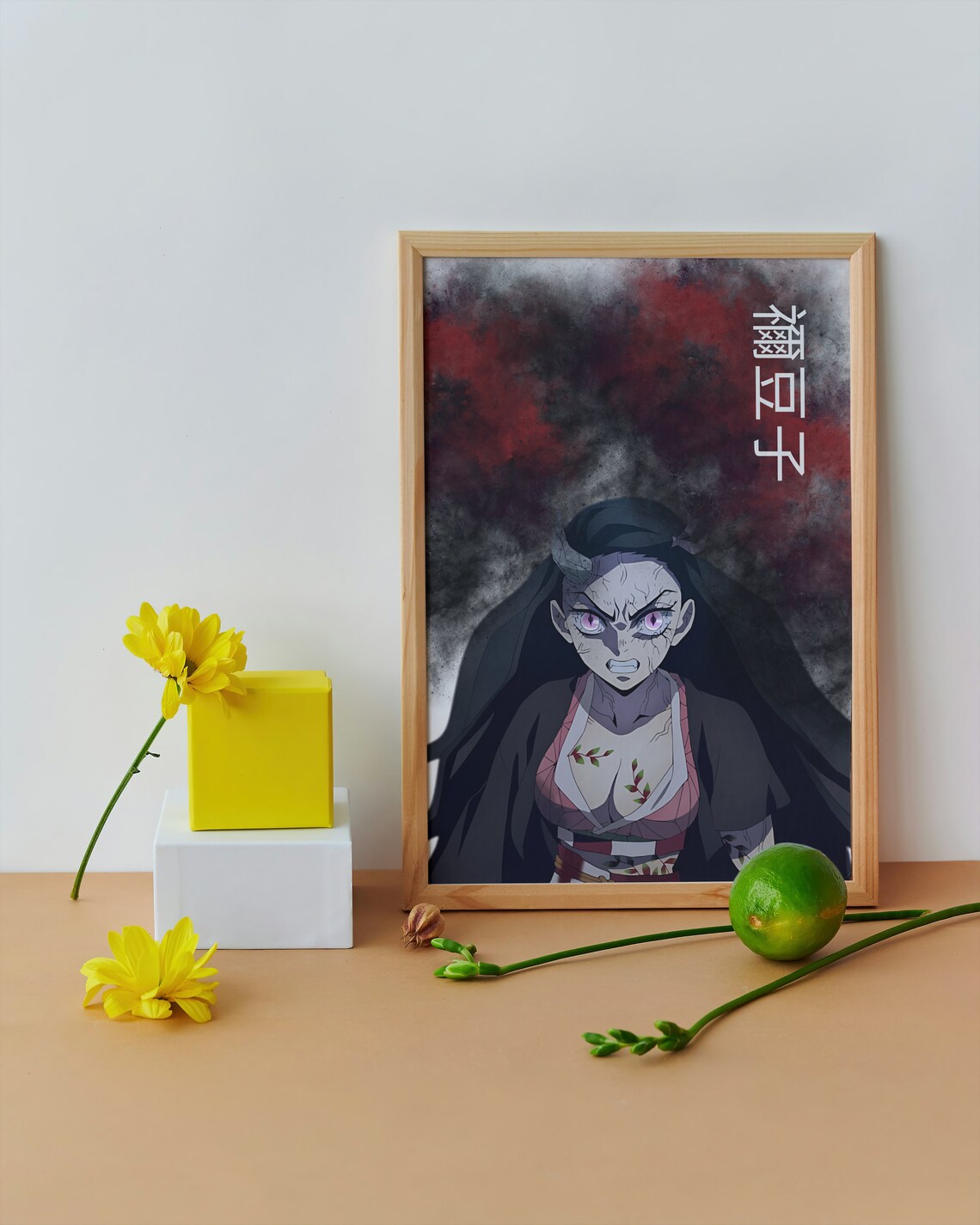 Hand-drawn Nezuko Poster Demon Slayer Art, Sizes A6-A1, Framed or ...