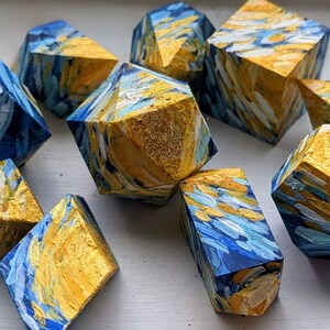 Hand Painted Van Gogh Polyhedral Dice for D&D and TTRPG - Etsy