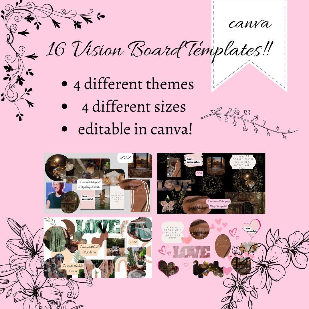 Vision Board Kits This Dream Board Template Will Help You - Etsy
