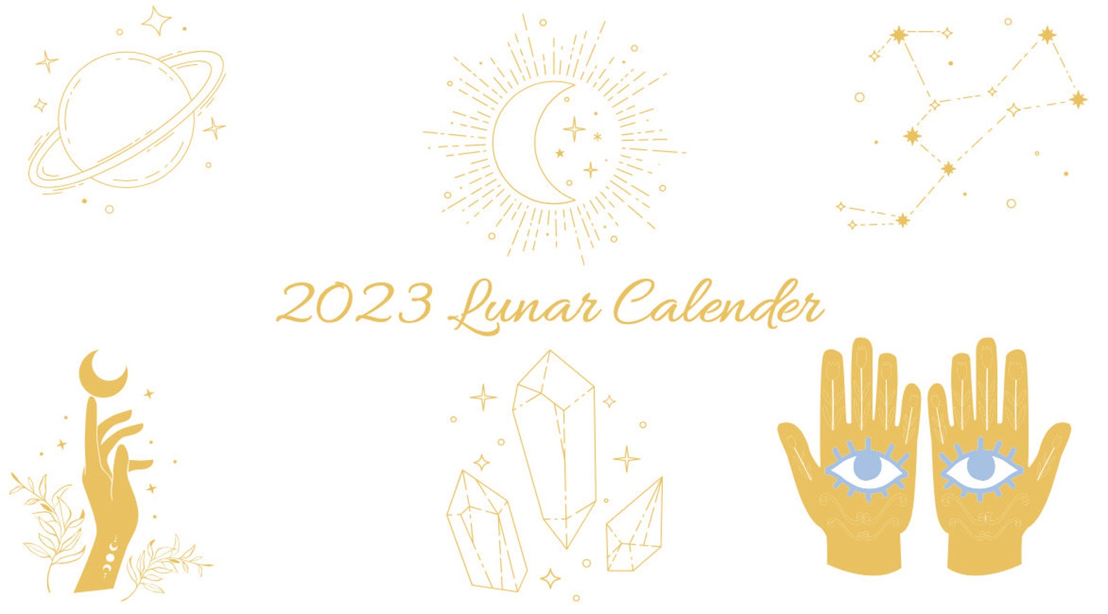 Lunar Calendar 2023! Printable Zodiac Calendar! Downloadable Moon ...