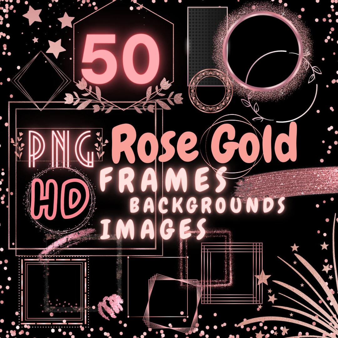 ROSE GOLD 50 Rose Gold Decorative Frames Bundle Clipart Scrapbooking ...