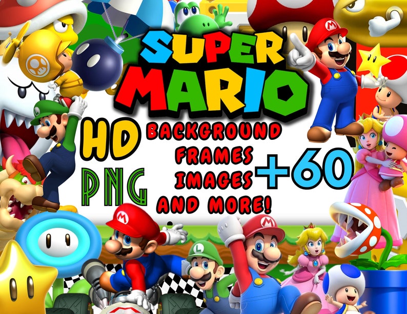 SUPER MARIO BROS +60 Hd Images Frames Background Elements and More ...