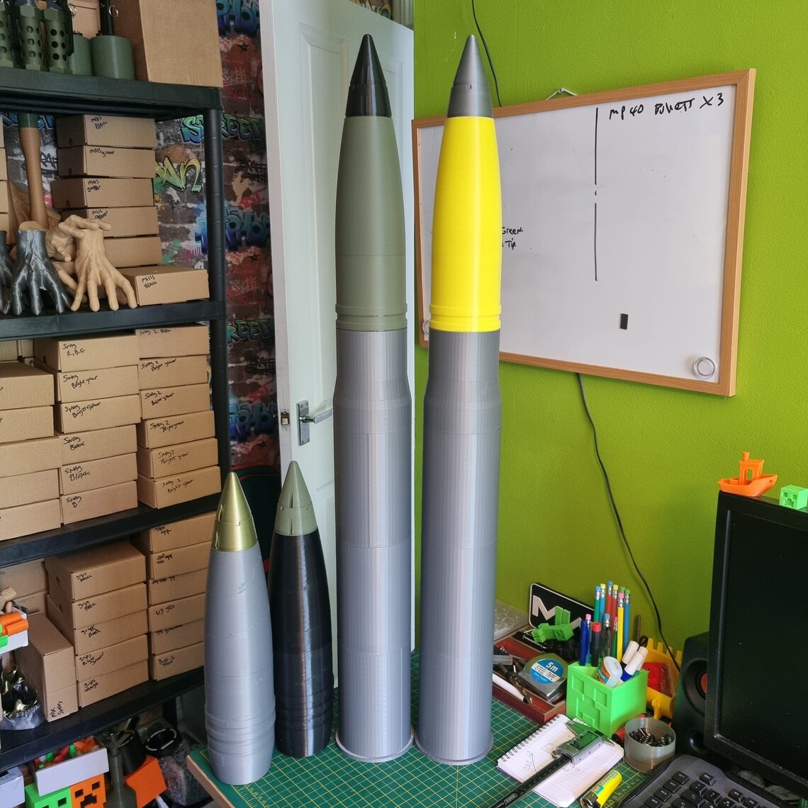 88mm Flak Shell Round and Casing Replica 3d Printed Reenactment Cosplay ...
