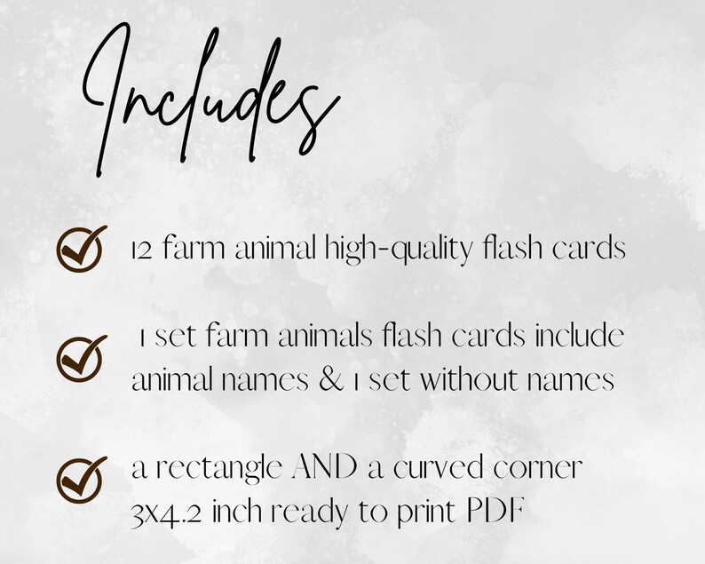 Farm Animal Flash Cards, (digital Download - Activity for Toddlers ...