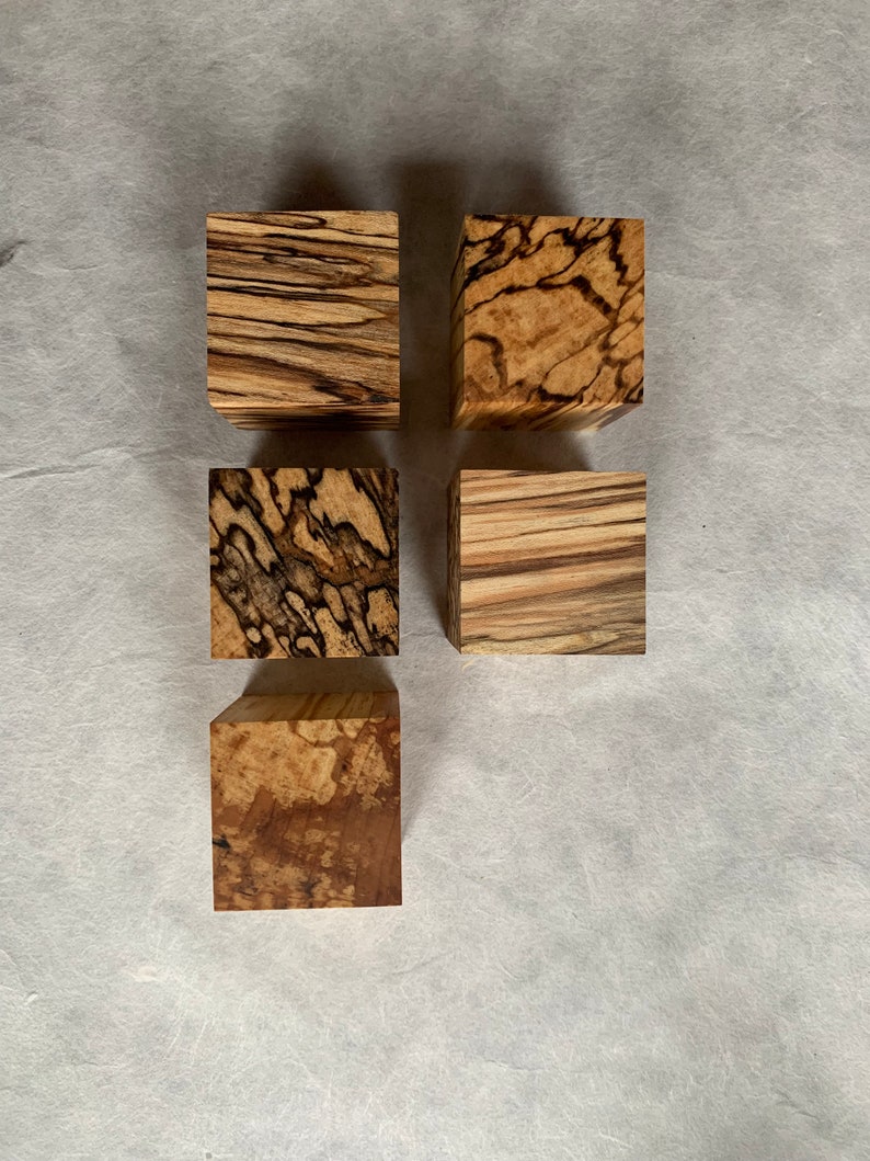 Handmade Wood Cube Block Minimalist Decor Spalted Beech - Etsy