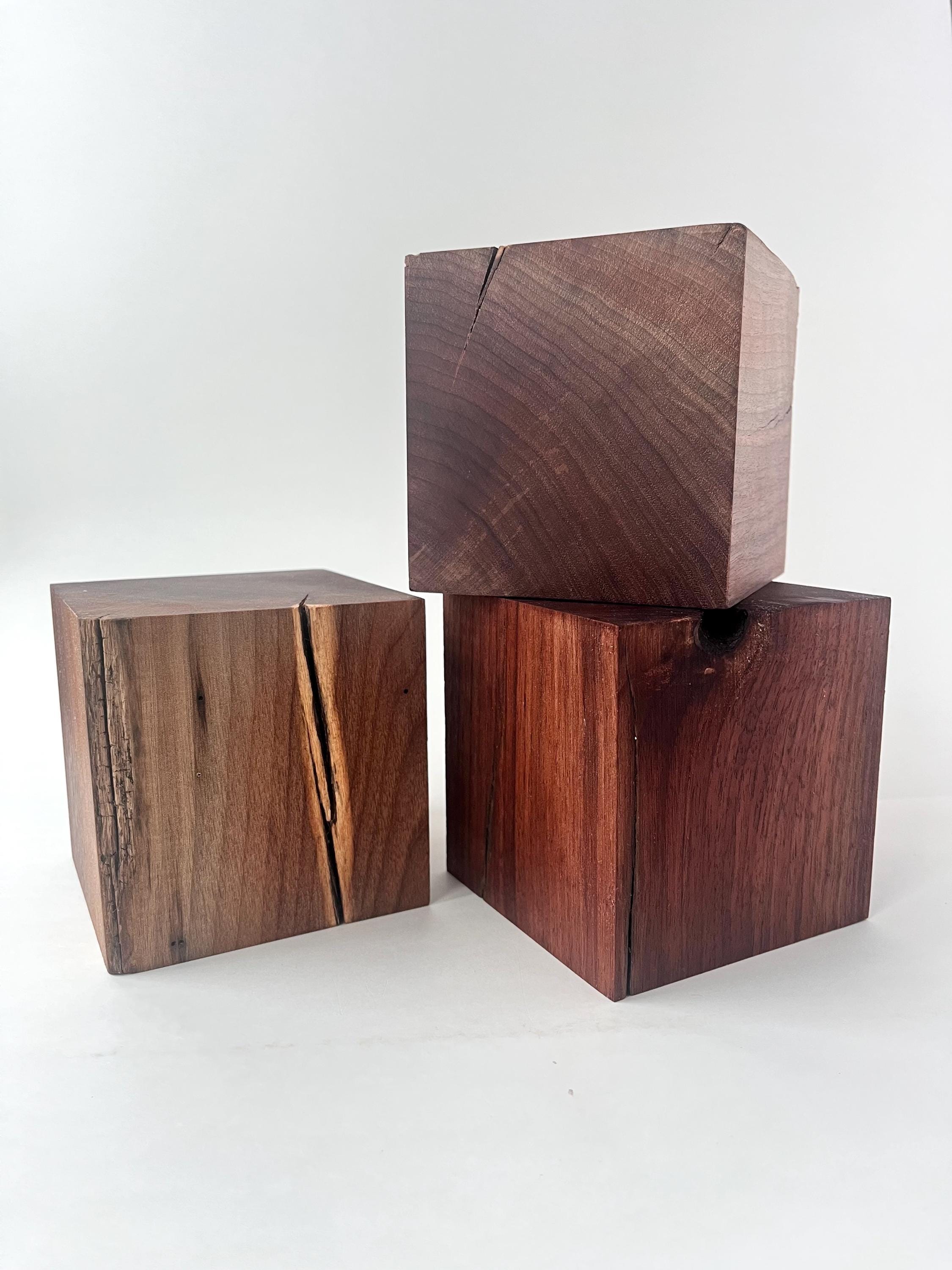 Black Walnut Cube | 4" Wood Block | Natural Decoration - Etsy