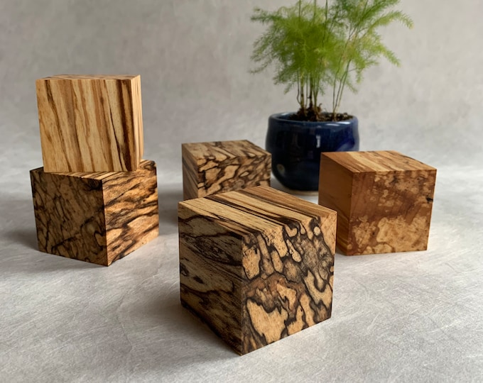 Handmade Wood Cube, Block, Minimalist Decor, Spalted Beech - Etsy
