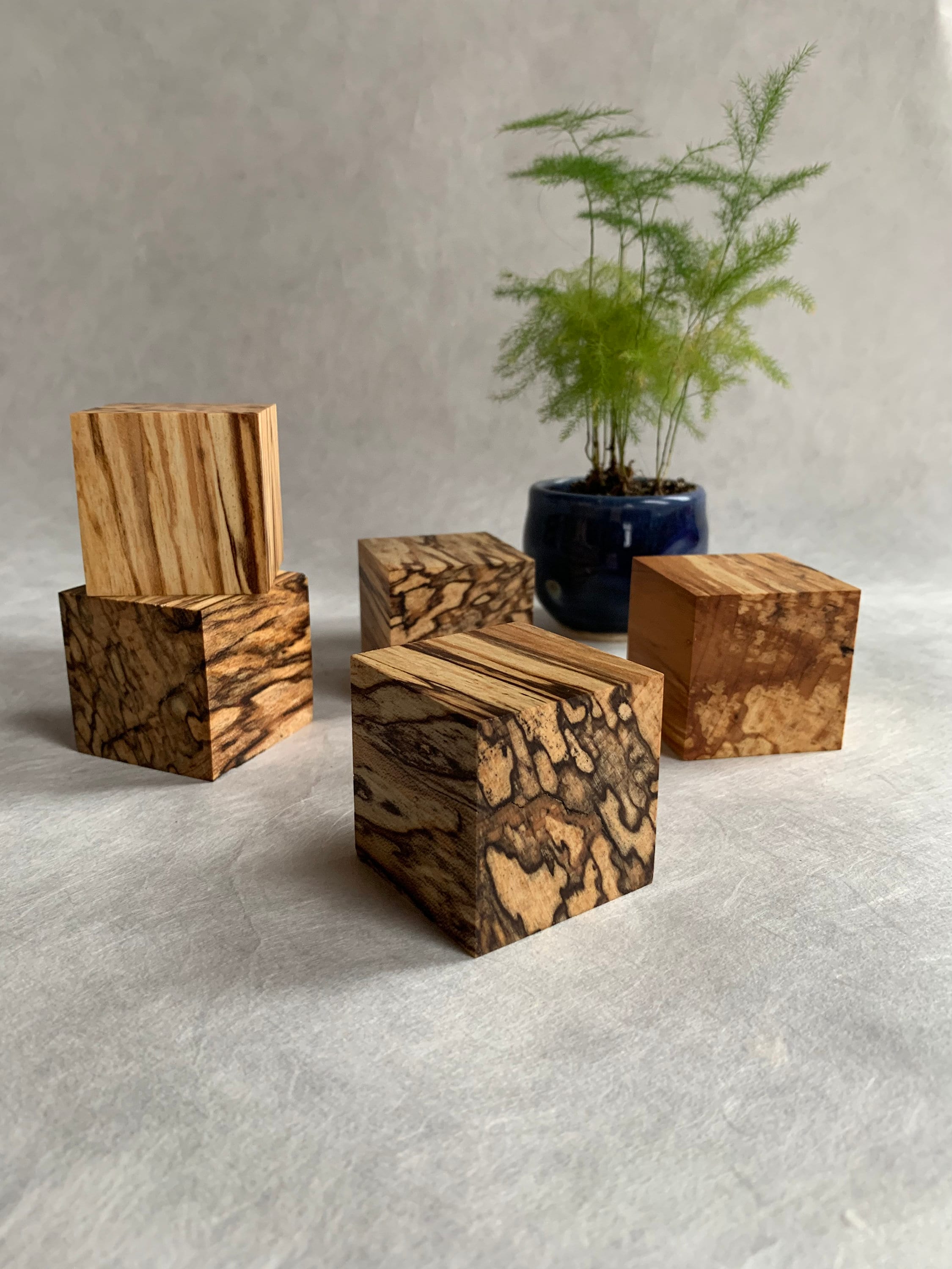 Handmade Wood Cube Block Minimalist Decor Spalted Beech - Etsy