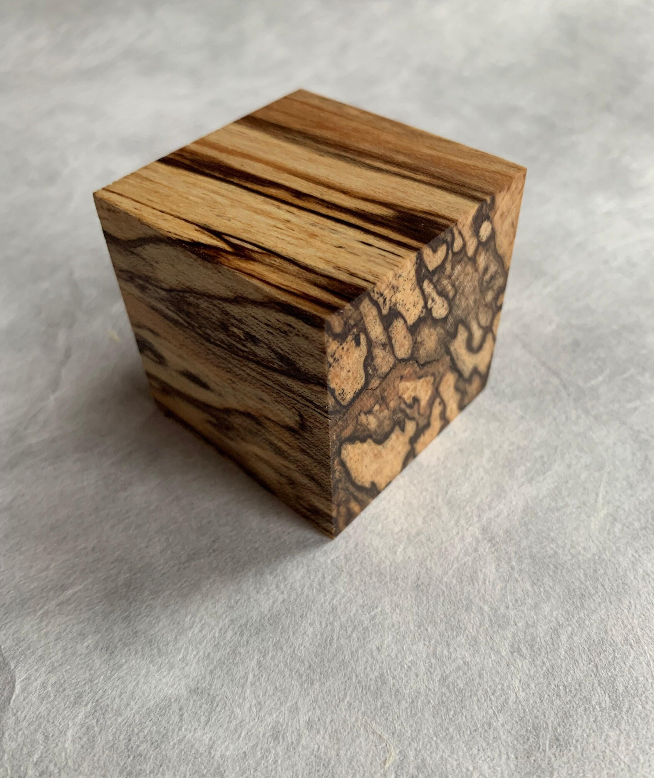 Handmade Wood Cube Block Minimalist Decor Spalted Beech - Etsy