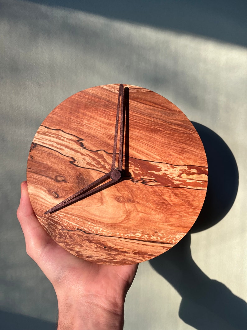 Minimalist Spalted Apple Wall Clock, Reclaimed Wood. - Etsy