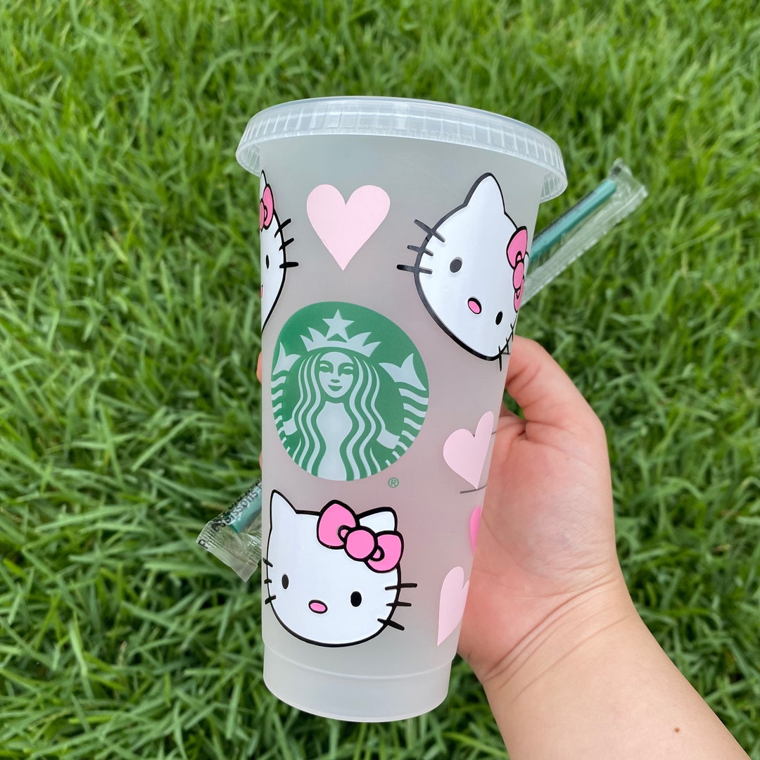 Reusable Hello Kitty Starbucks Cold Cup, Gift Idea, Cold Cup - Etsy