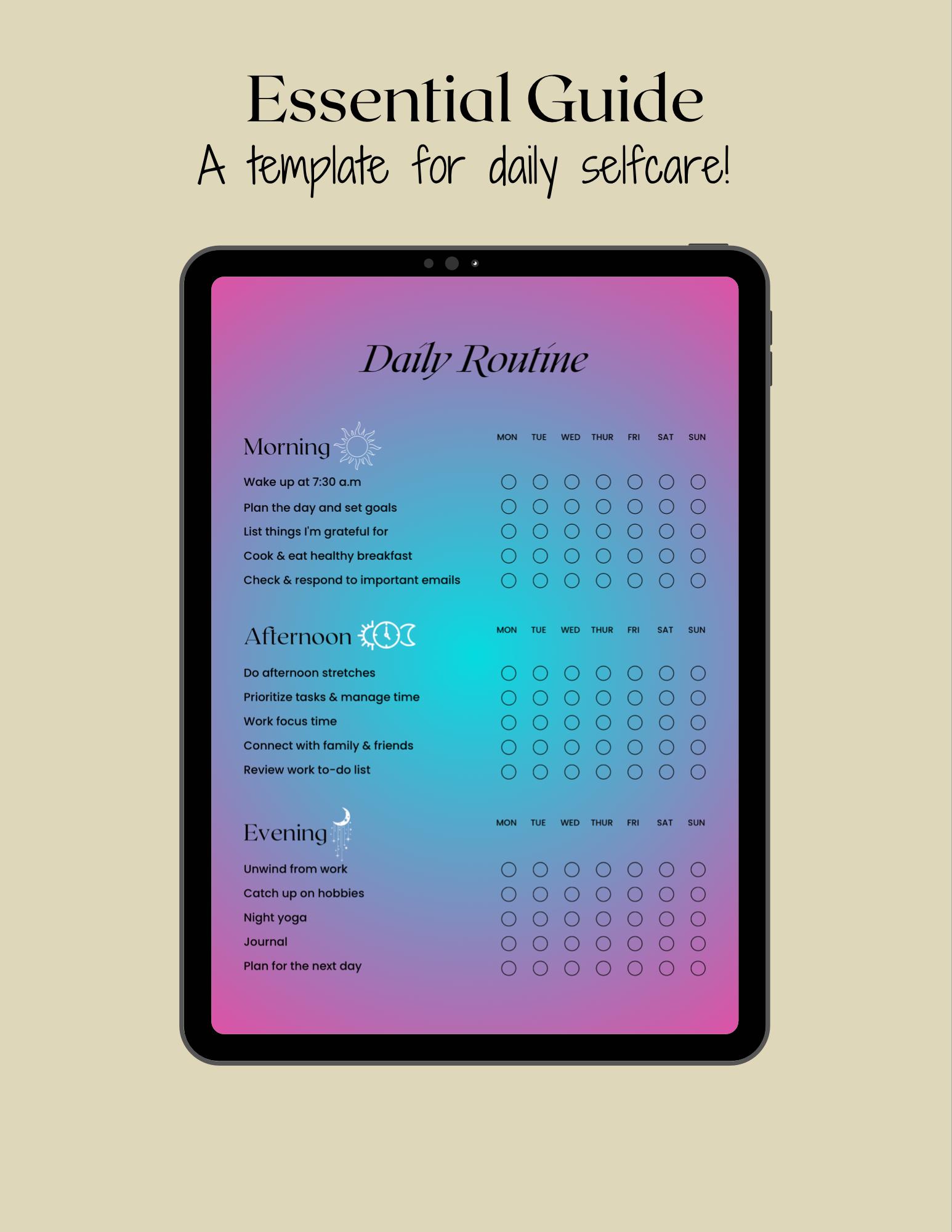 Printable Daily Routine Planner, Instant Download, Daily Routine ...
