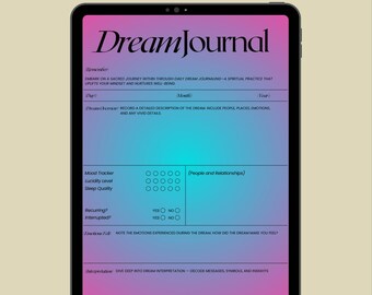 My Dream Journal, Printable, Instant Download - Etsy