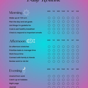 Printable Daily Routine Planner, Instant Download, Daily Routine ...