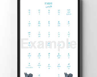 Digital Farsi Downloadable and Printable Alphabet alefba - Etsy