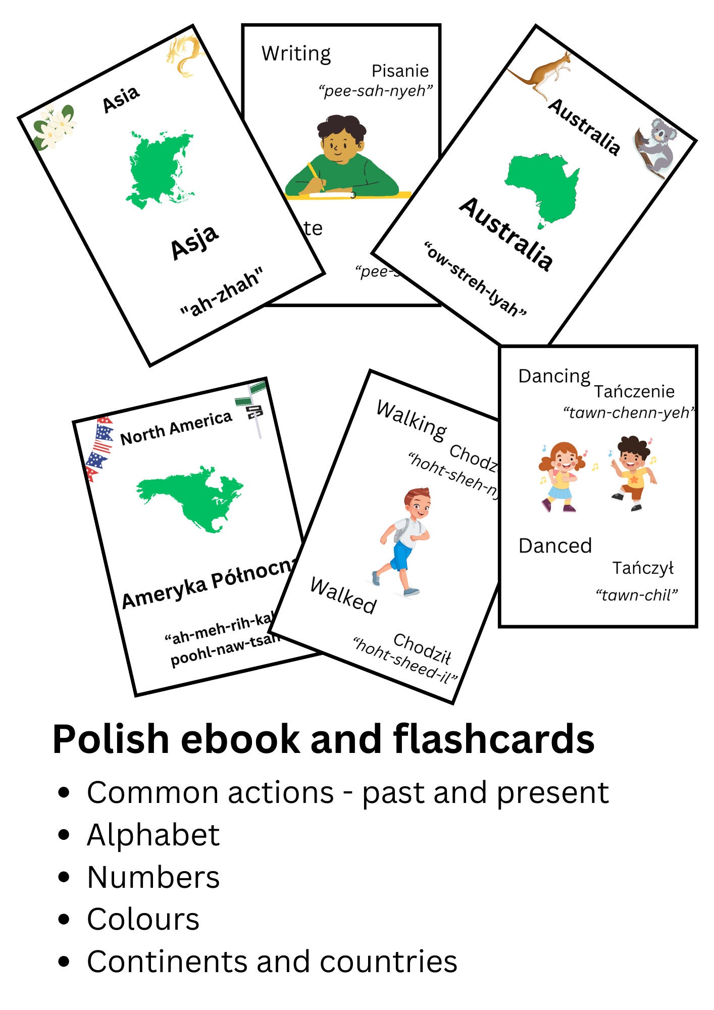 Polish Basics Bundle 1: Abcs, Numbers, Colors, Countries, Continents ...
