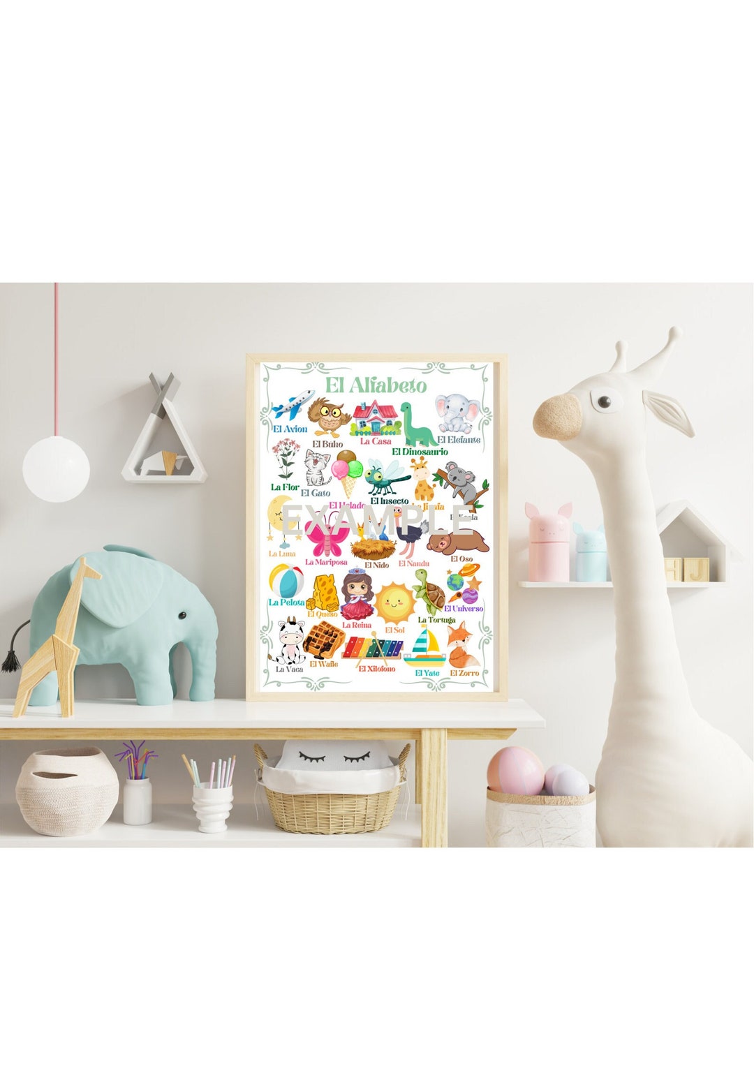 Spanish Alphabet Poster for Children/ Nurserys Digital Download - Etsy