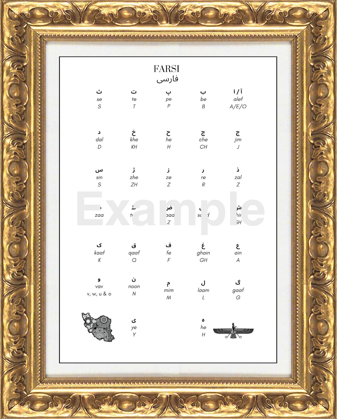 Digital Farsi Downloadable and Printable Alphabet (alefba) Poster for ...