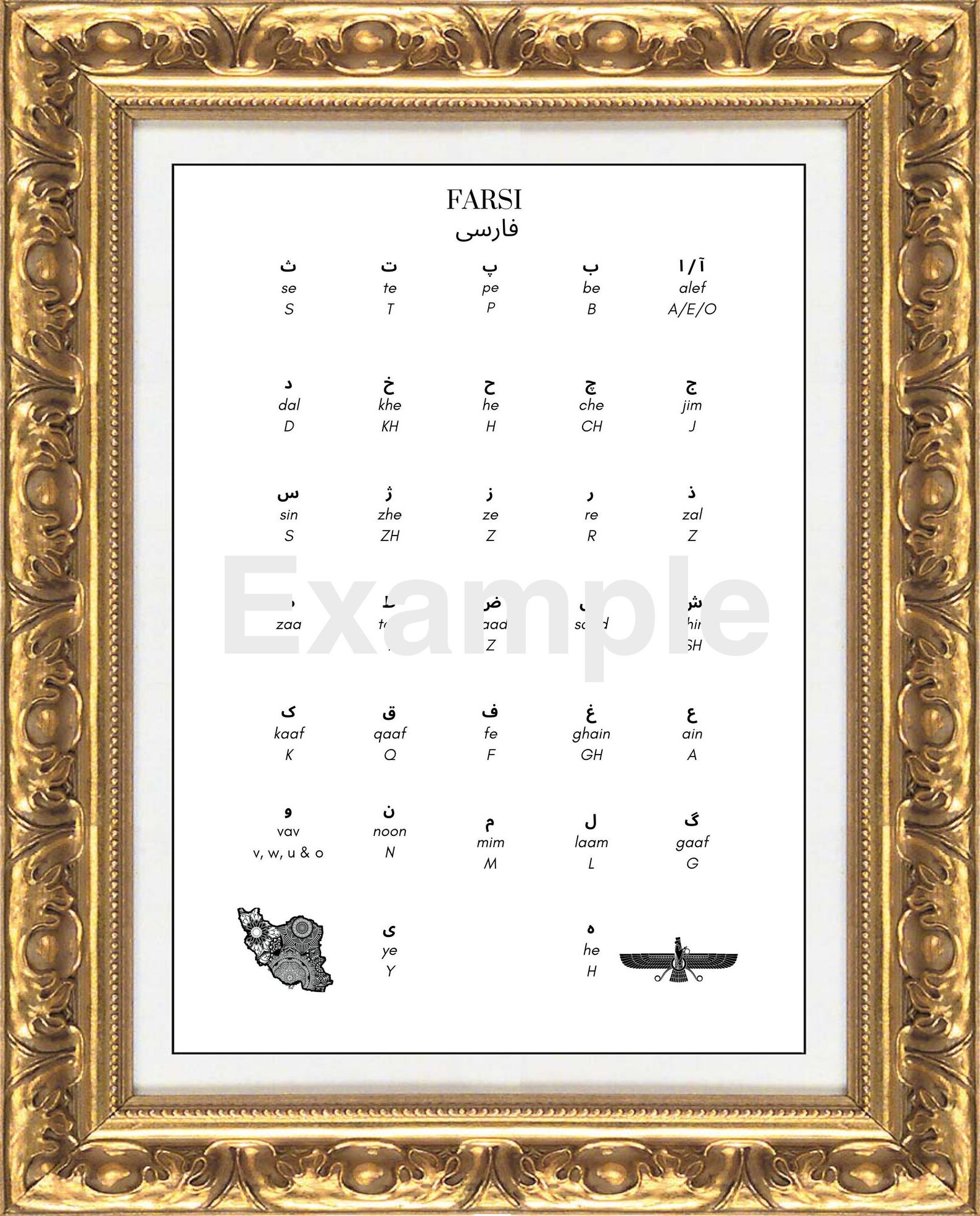 Digital Farsi Downloadable and Printable Alphabet (alefba) Poster for ...