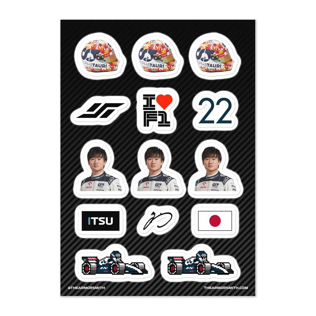 Yuki Tsunoda Stickers Formula 1 Formula One F1 Sticker Sheet - Etsy UK