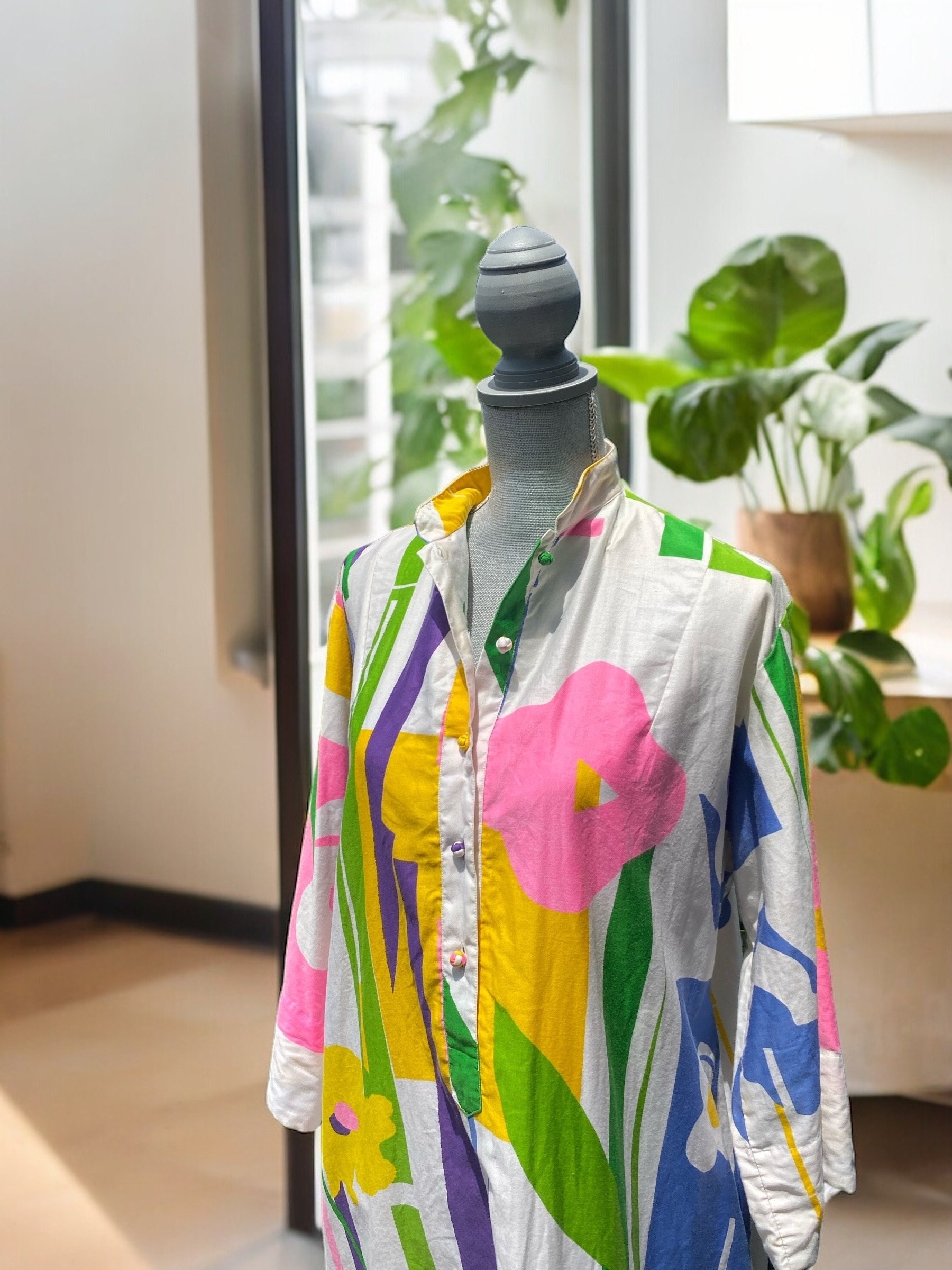 1980's Catherine Ogust Forever Dress for Penthouse Gallery, Abstract ...