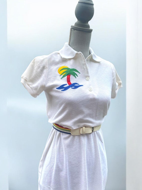 1970s Vintage Vicky Vaughn Junior Dress, Palm Tree Pr… - Gem