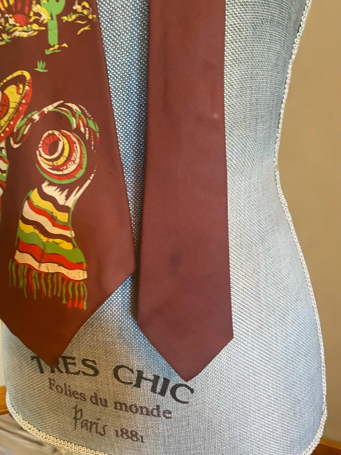 Vintage 1940s Hand-painted Necktie, Mexican Design, Rockabilly Style - Etsy