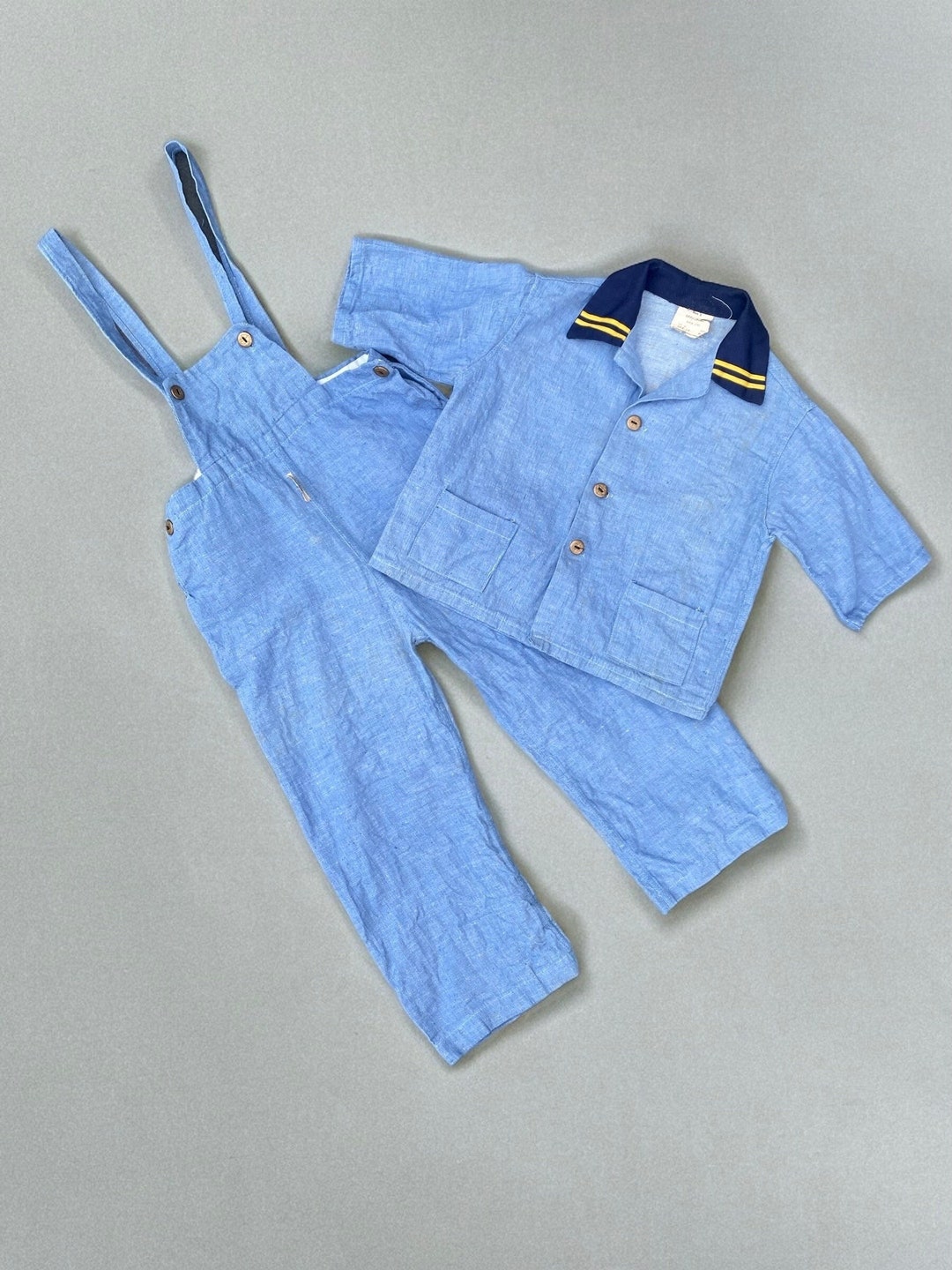 1930s Kids Sailor Set Kids Bib Overall and Nautical Jacket, 30s ...