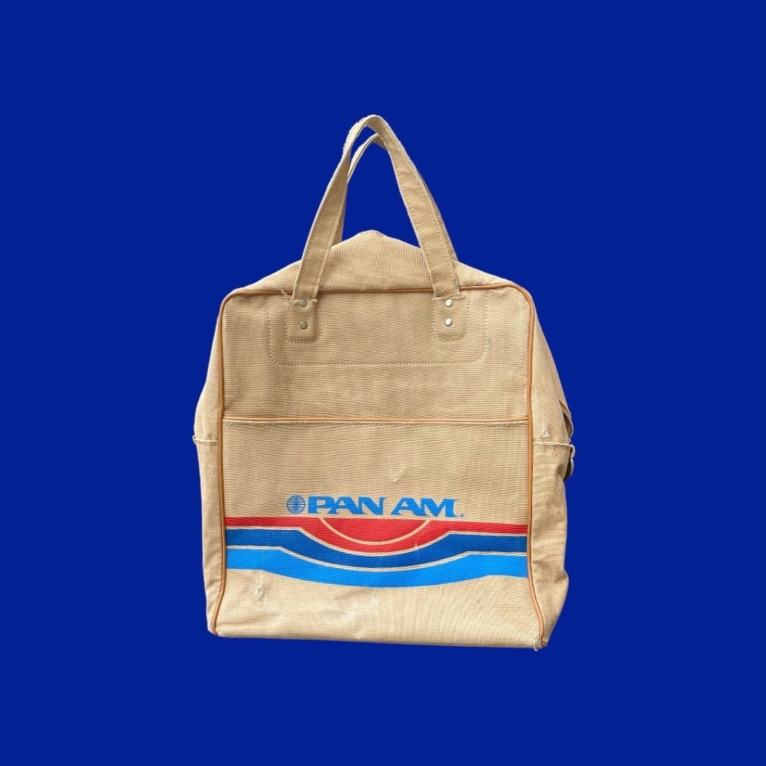 Vintage Canvas Pan Am Tan Travel Bag, 1960s Pan Am Travel Bags, Canvas ...