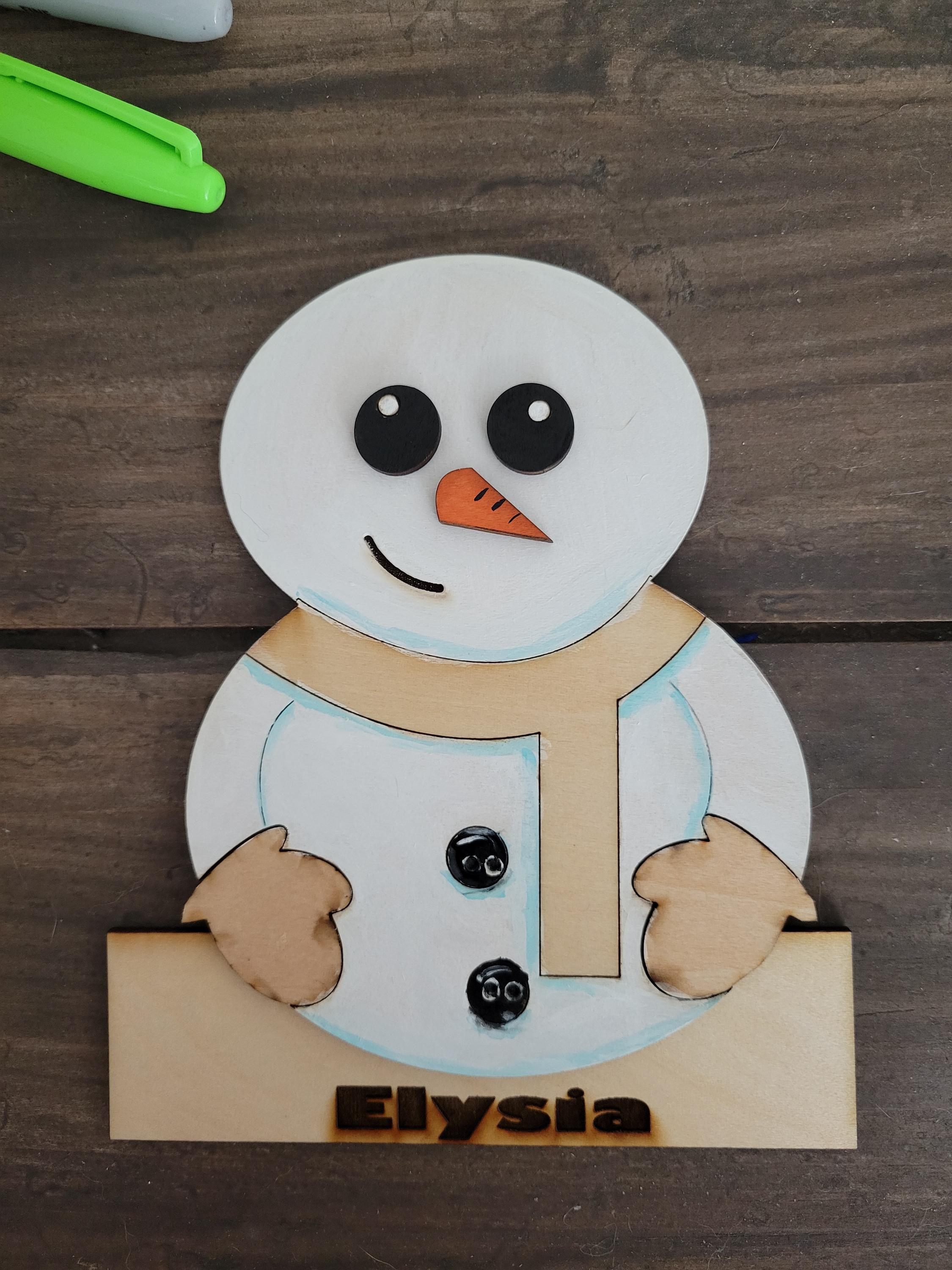 Personalized Snowman Kit With 12 Markers and 9 Velcro Accessories for ...