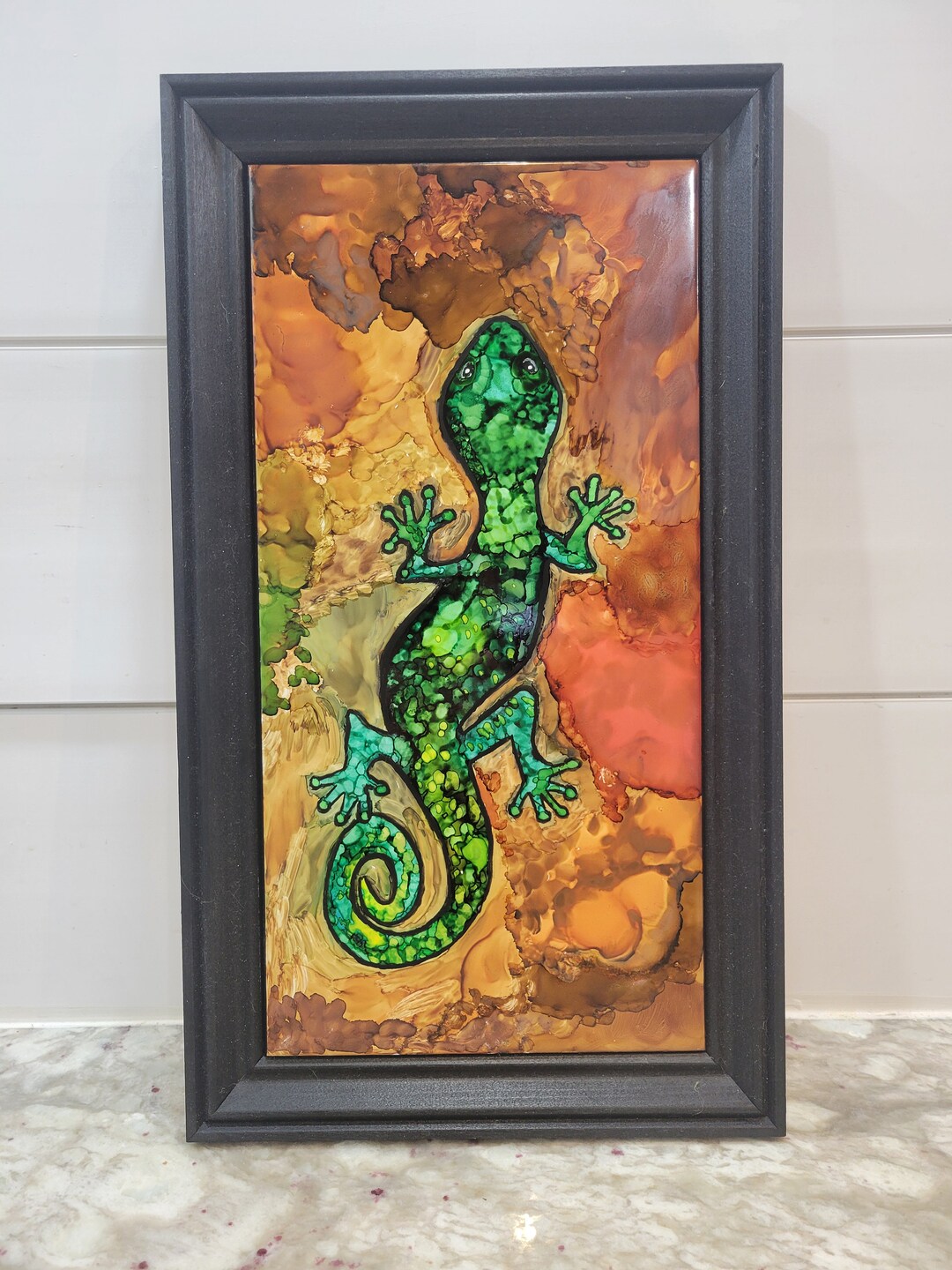 Colorful Lizard Art Alcohol Ink Painting Original Art - Etsy