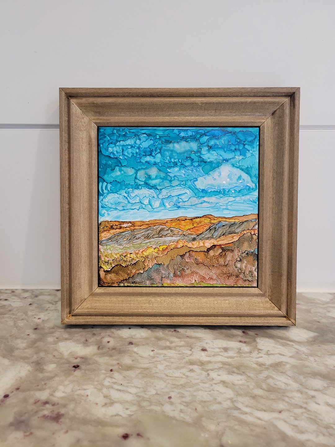 Alcohol Ink Desert Landscape Original Painting Original Art Wall Decor ...
