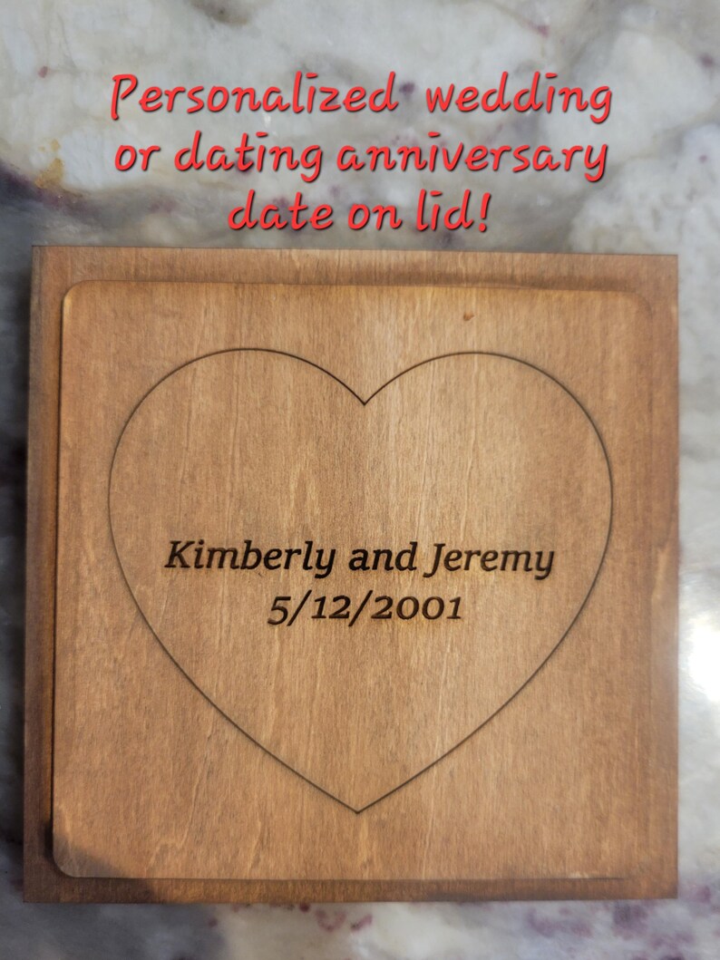 Wooden Personalized Valentine's Gift Box for Husband or Wife or Couple ...