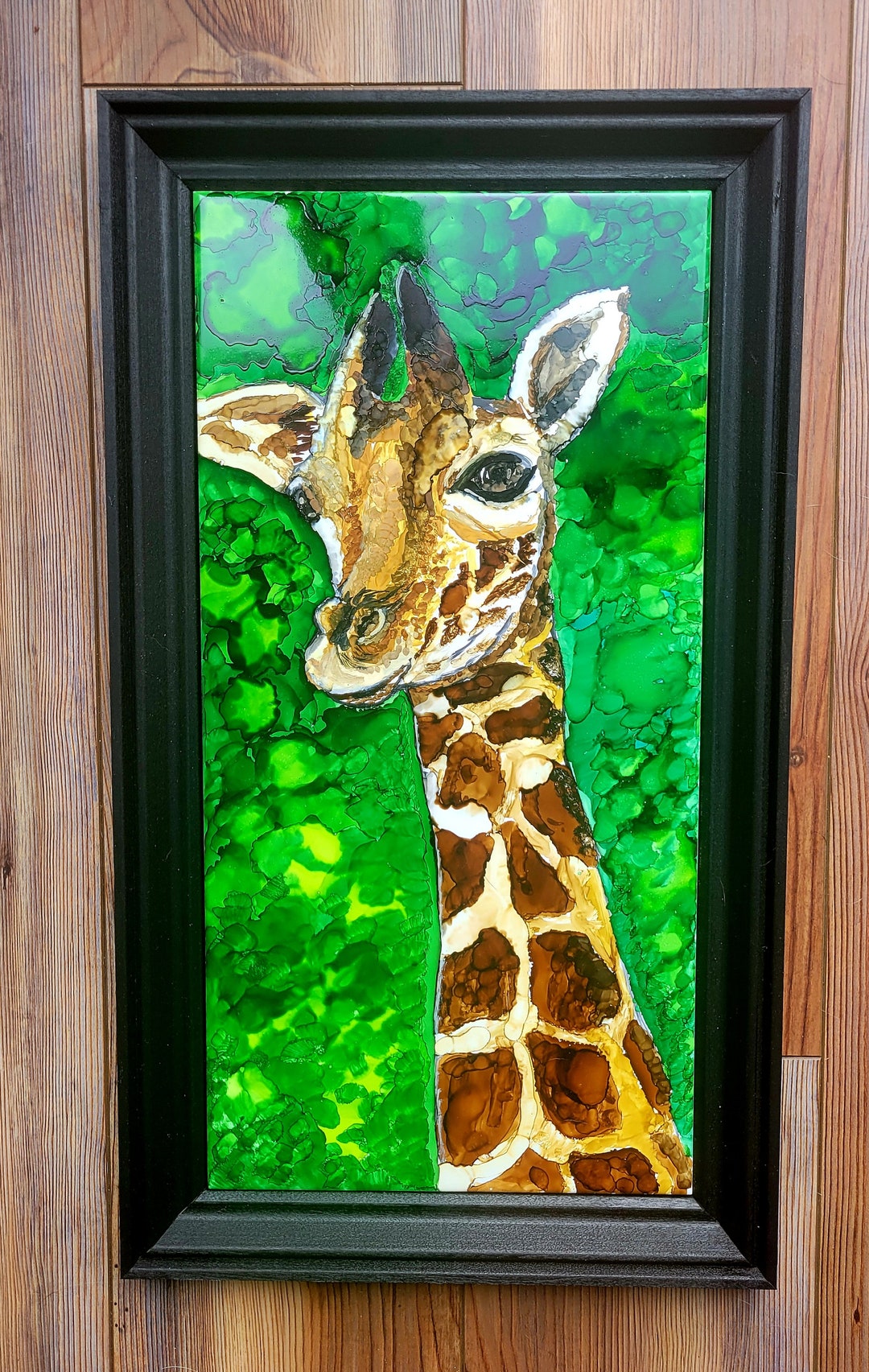 Giraffe Alcohol Ink Painting Original Painting Original Art Giraffe Art ...